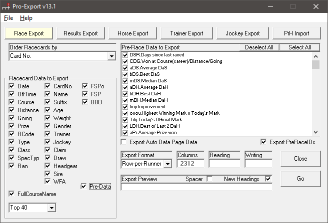Pro-Export | Race Export